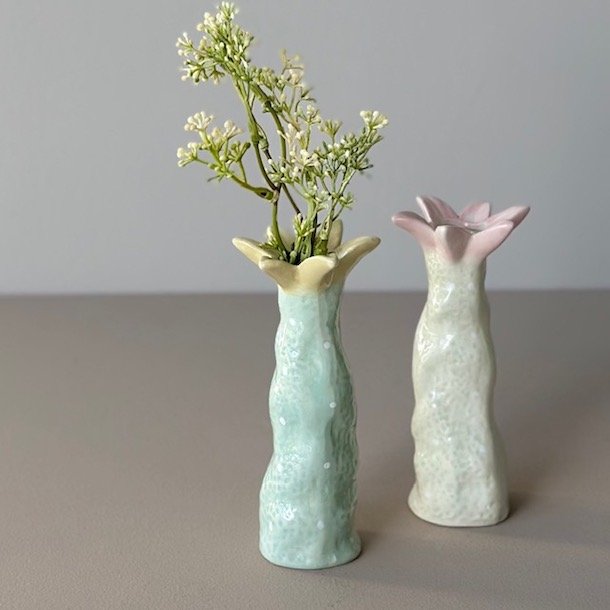 Vase blomst H 17 cm keramik - Vaser og potter - COW CONCEPT