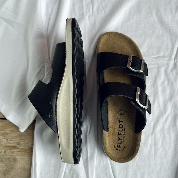 Fly Flot anatomic sandal dame sort 36-41 - Sandaler - COW CONCEPT
