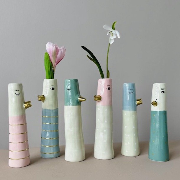 Vase ansigt med næb keramik - Vaser og potter - COW CONCEPT